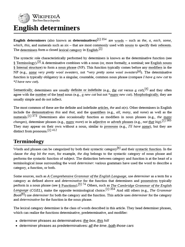 English Determiners | PDF