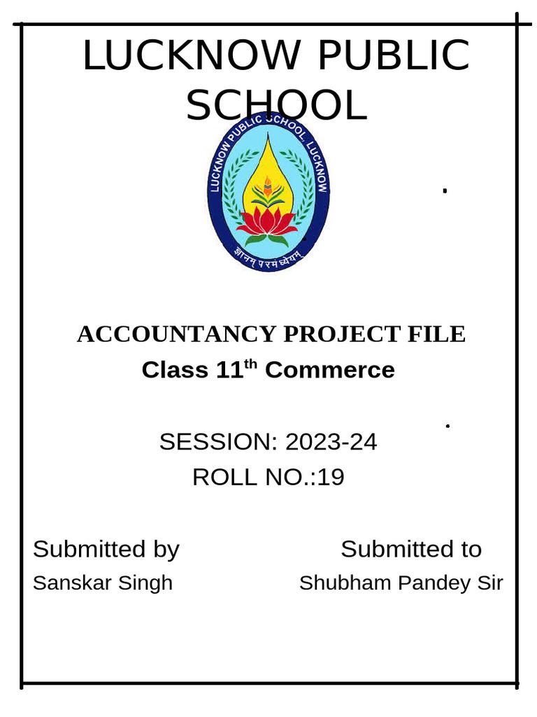 Accountancy Project File - 054009 | PDF