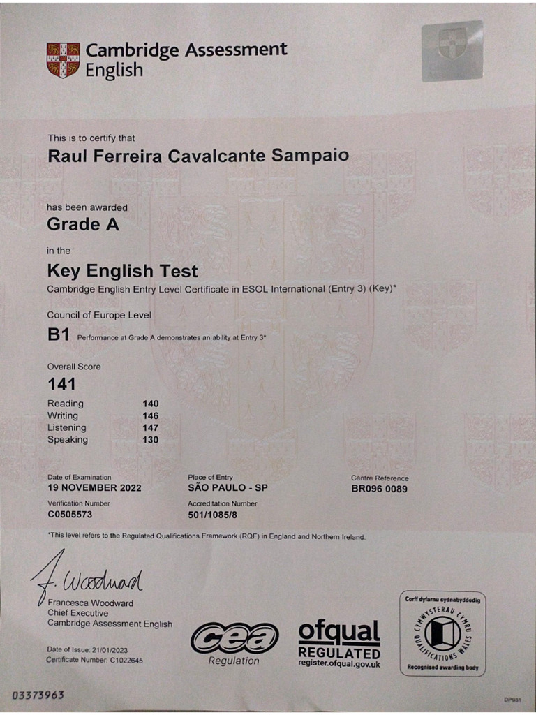Certificado Cambridge | PDF