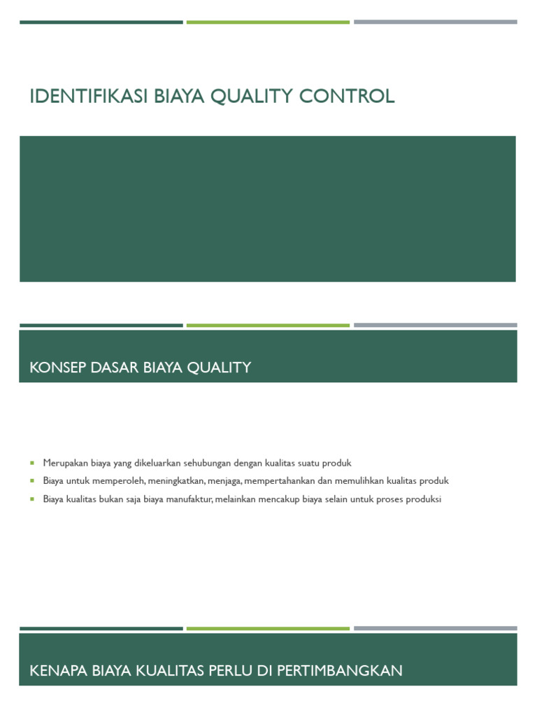 Biaya Quality Control | PDF