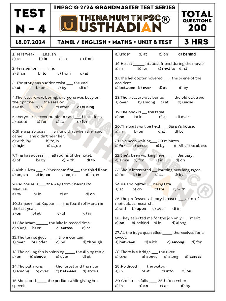 R-4 English Answer Key | PDF