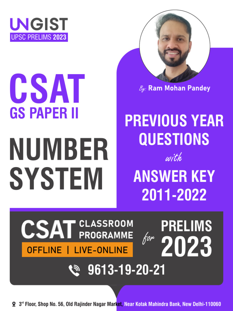 UNGIST - CSAT Number System - PYQs (2011-2022) | PDF