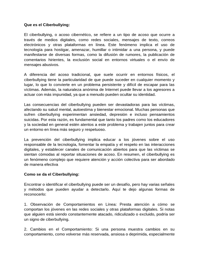 Ciberbullying JM | PDF