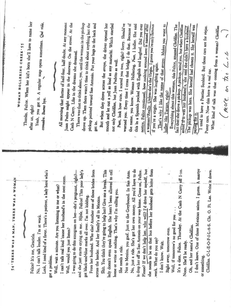 Woman Hollering Creek Pages 54 Through 56 | PDF