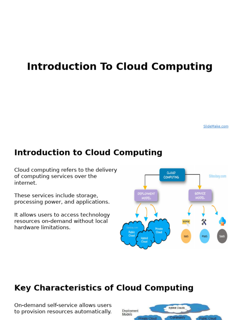 Introduction To Cloud Computing | PDF
