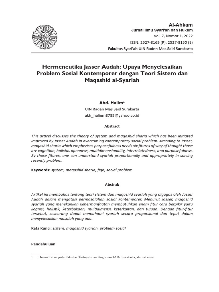 1.+JURNAL+AHKAM Vol7+no+1+2022 5 | PDF