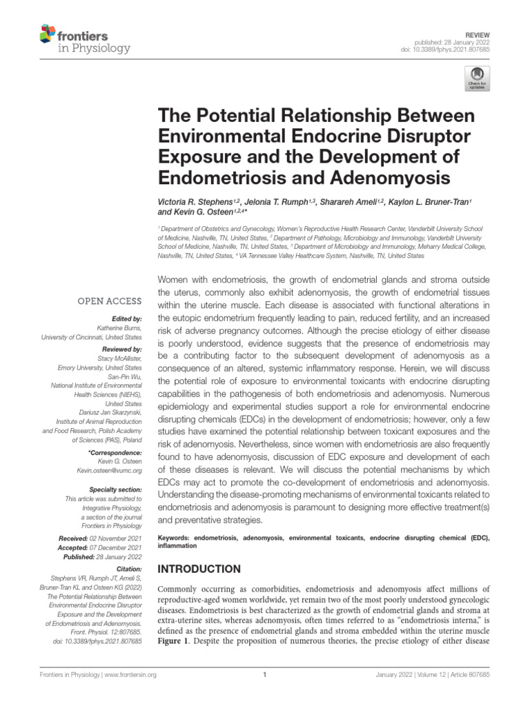 The Potential Relationship Between Environmental Endocrine Disruptor ...