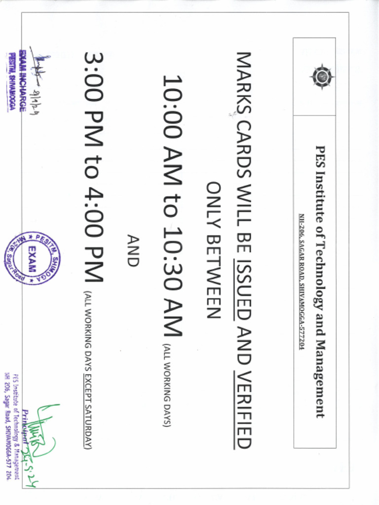 Circular - Marks Card Issue and Verification | PDF