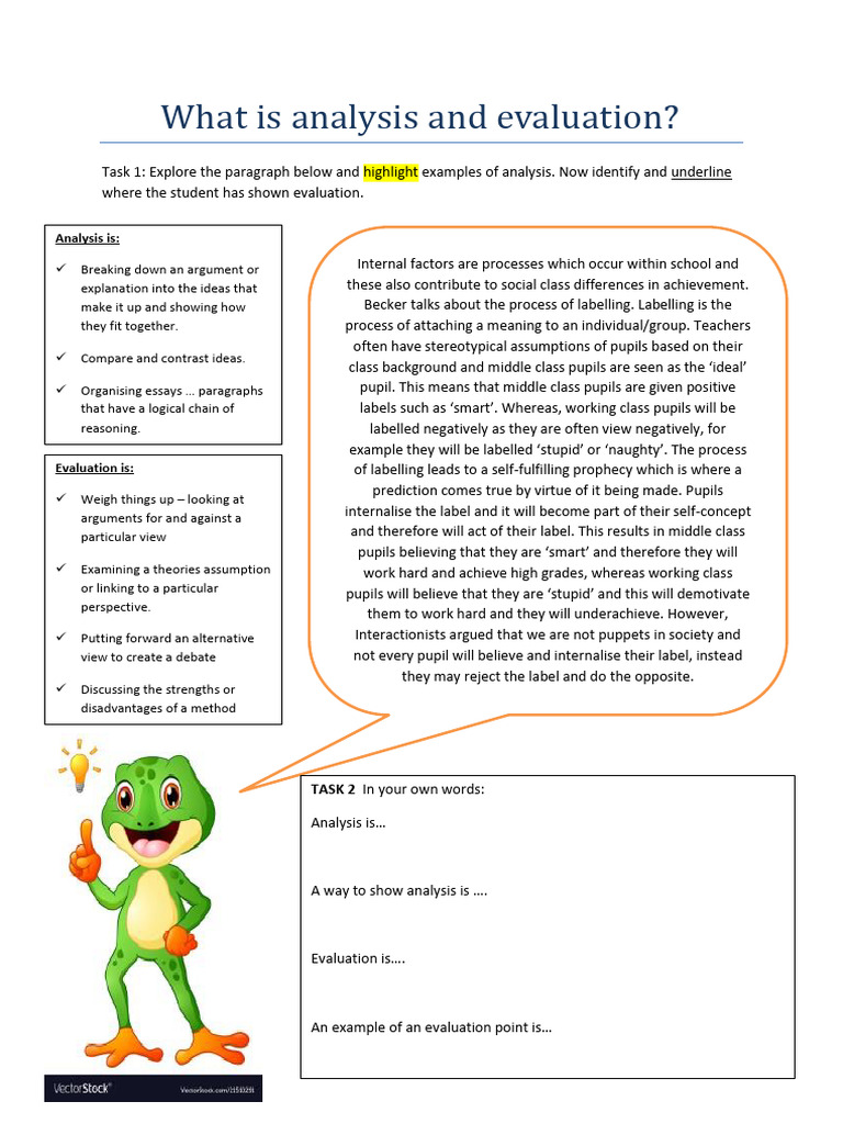 What Is Analysis and Evaluation HANDOUTN | PDF