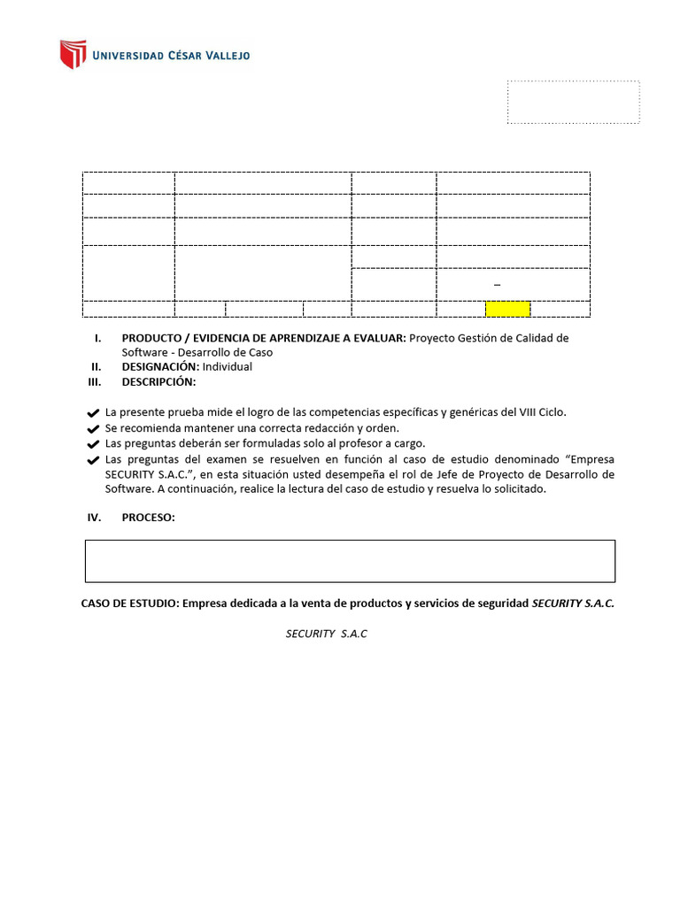 Prueba Inicial PNL III 2024-2 | PDF | Software | Evaluación