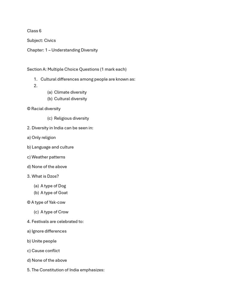 (Assignment) Civics Ch-1 | PDF