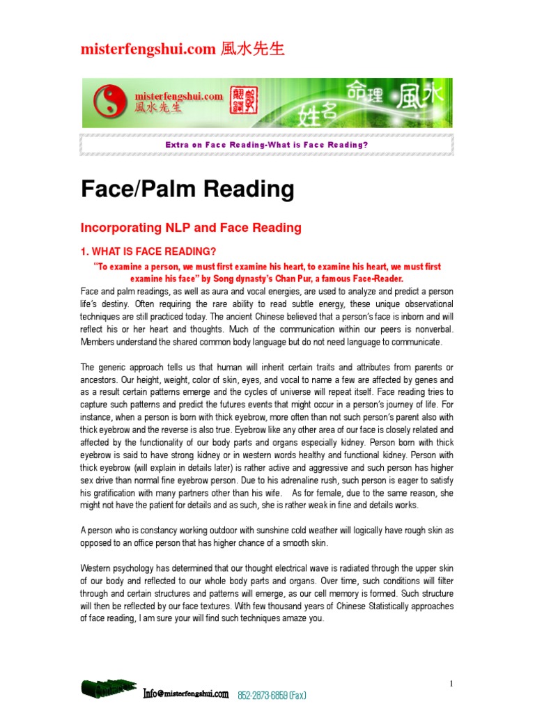 Understanding Face Reading Techniques | PDF