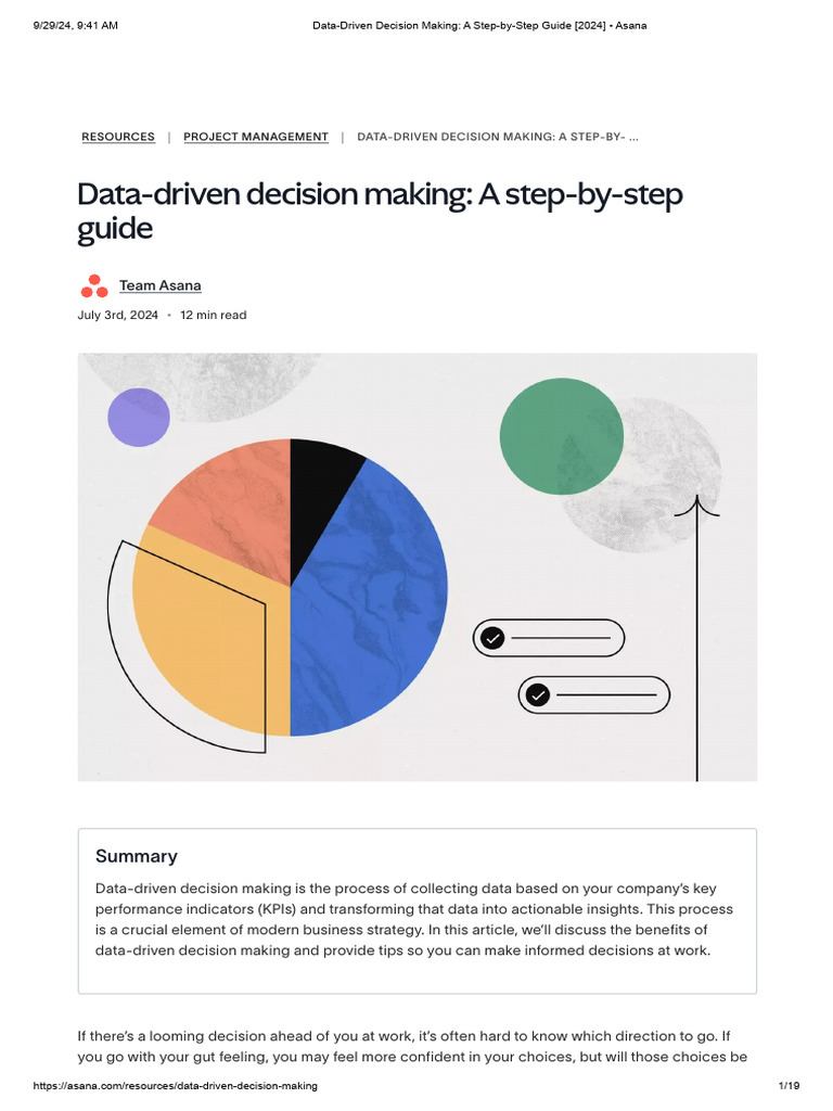 Data Driven Decision Making A Step By Step Guide 2024 Asana Pdf