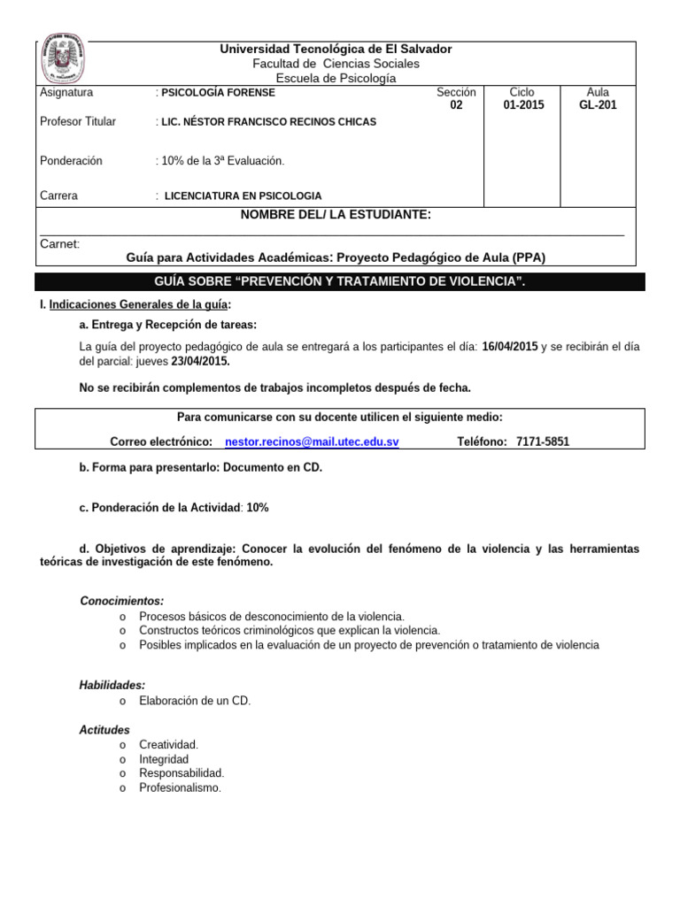 Forense 3er Parcial GUÍA VIOLENCIA Sec02 | PDF