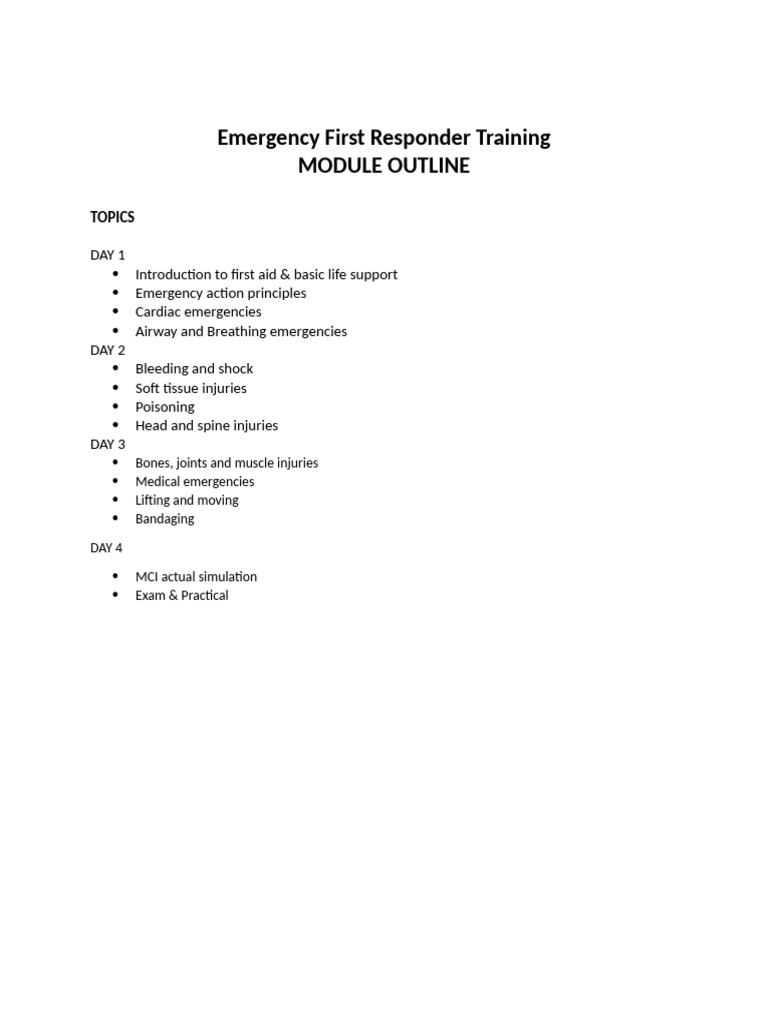 Emergency First Responder Training | PDF