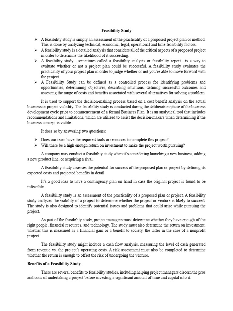 Feasibility Study | PDF