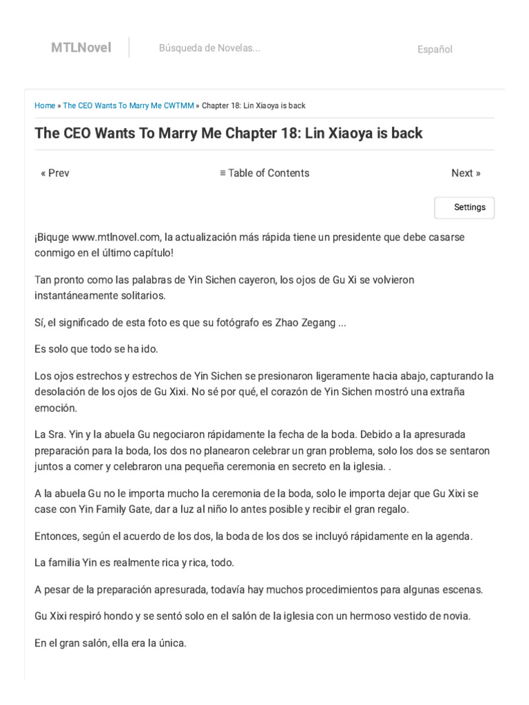 The CEO Wants To Marry Me Capítulo 18 | PDF