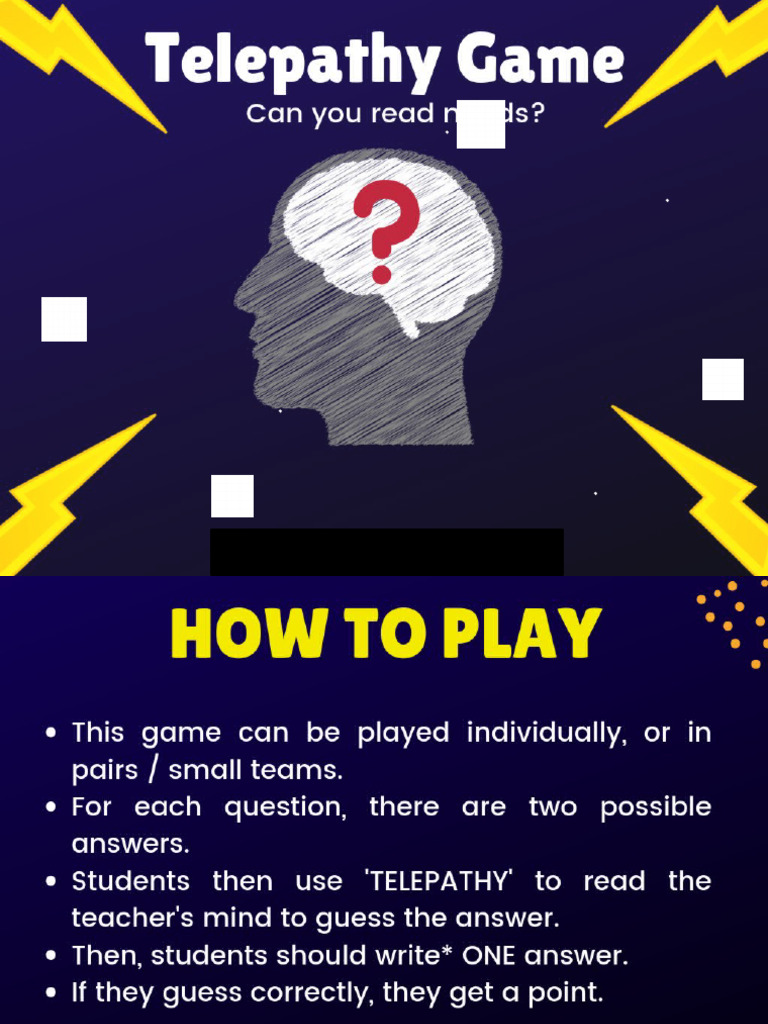 Telepathy Game Editable | PDF