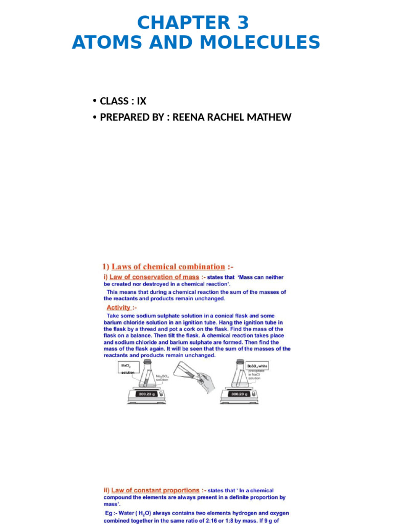 Atoms and Molecules | PDF