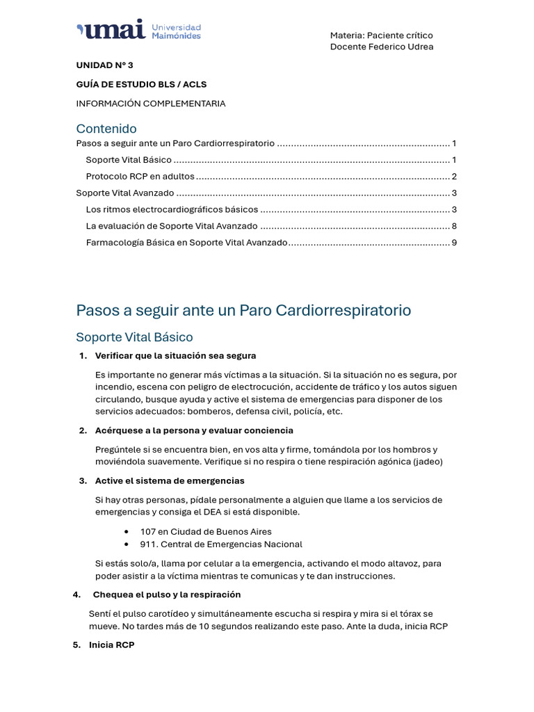 Información complementaria BLS_ACLS | PDF