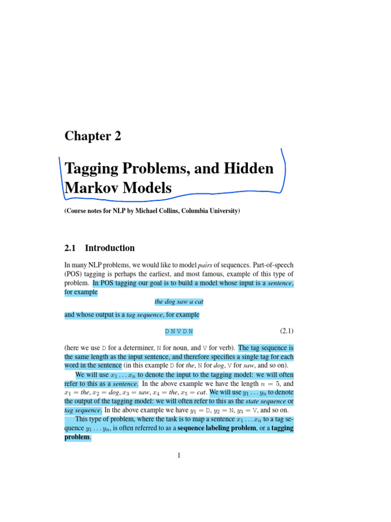 Tagging and HMM | PDF