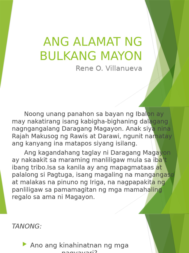 Ang Alamat NG Bulkang Mayon | PDF