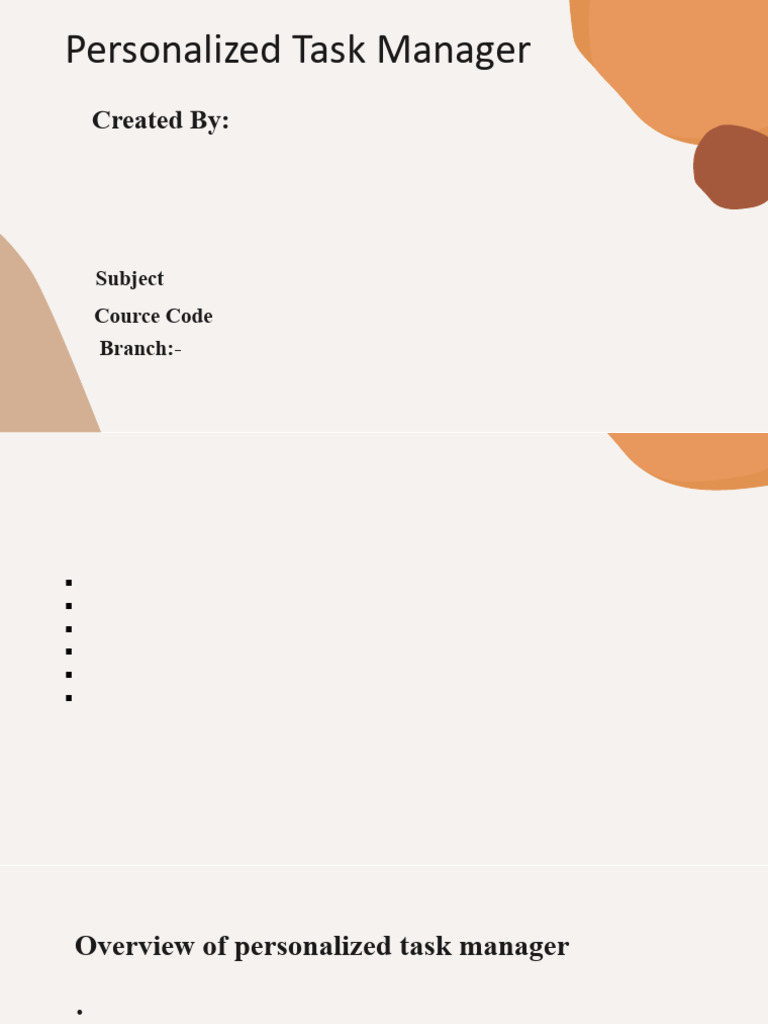 Personalized Task Manager | PDF