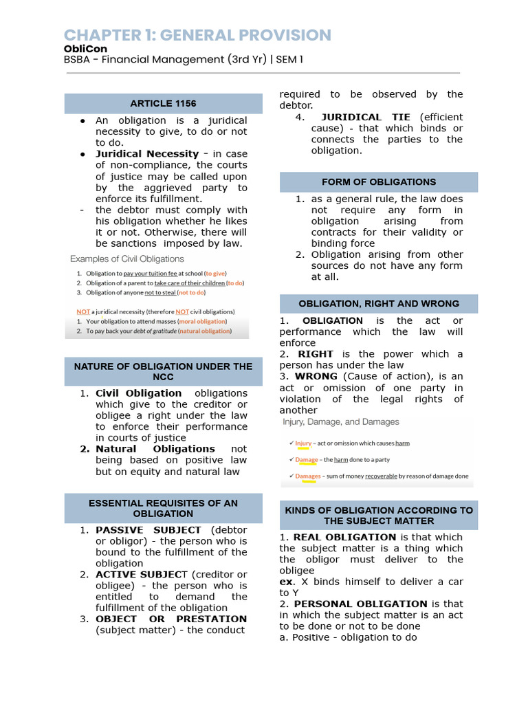 ObliCon Chapter1-2 | PDF