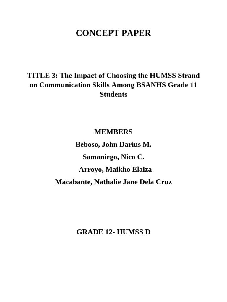 Concept Paper #3 G12 Humss D | PDF