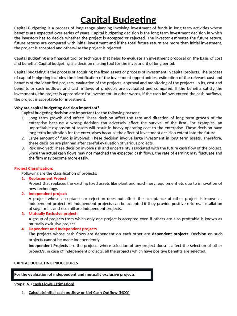 Capital Budgeting Pdf