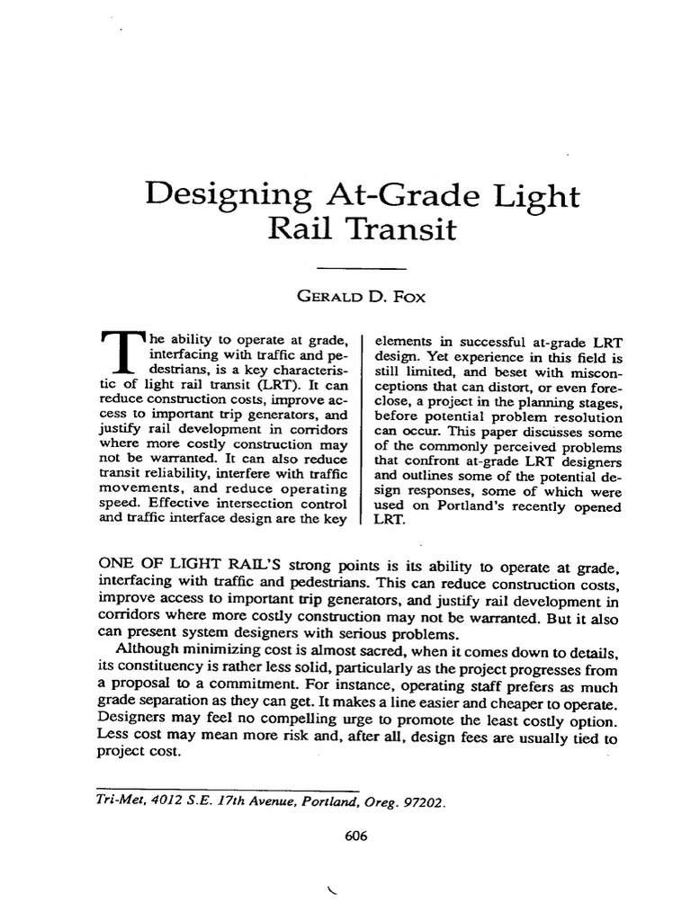 At Grade Crossing | PDF