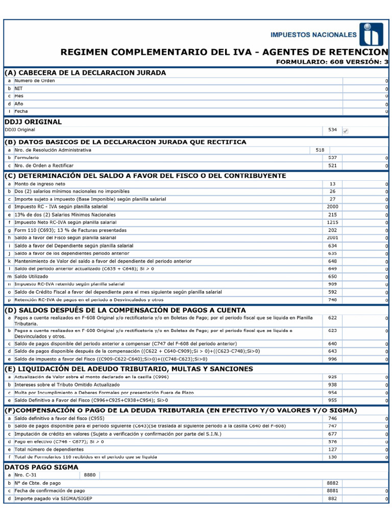 Form. 608 RC Iva Dependientes | PDF