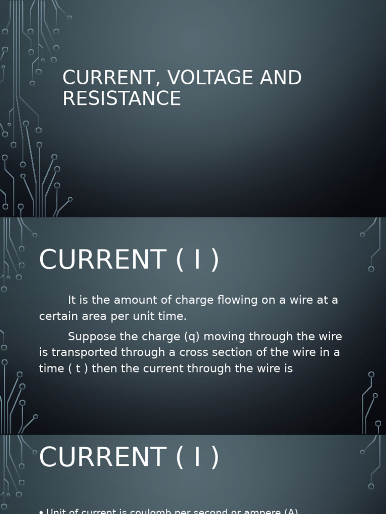 E Current, Resistance and Voltage | PDF