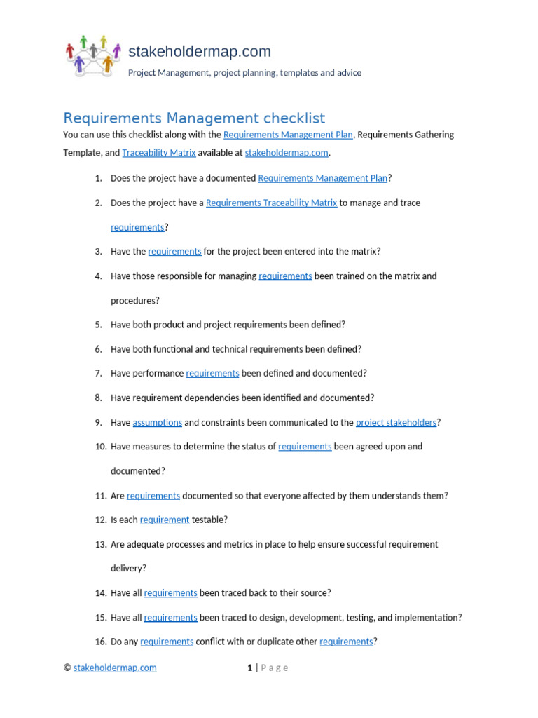 Requirements Checklist | PDF