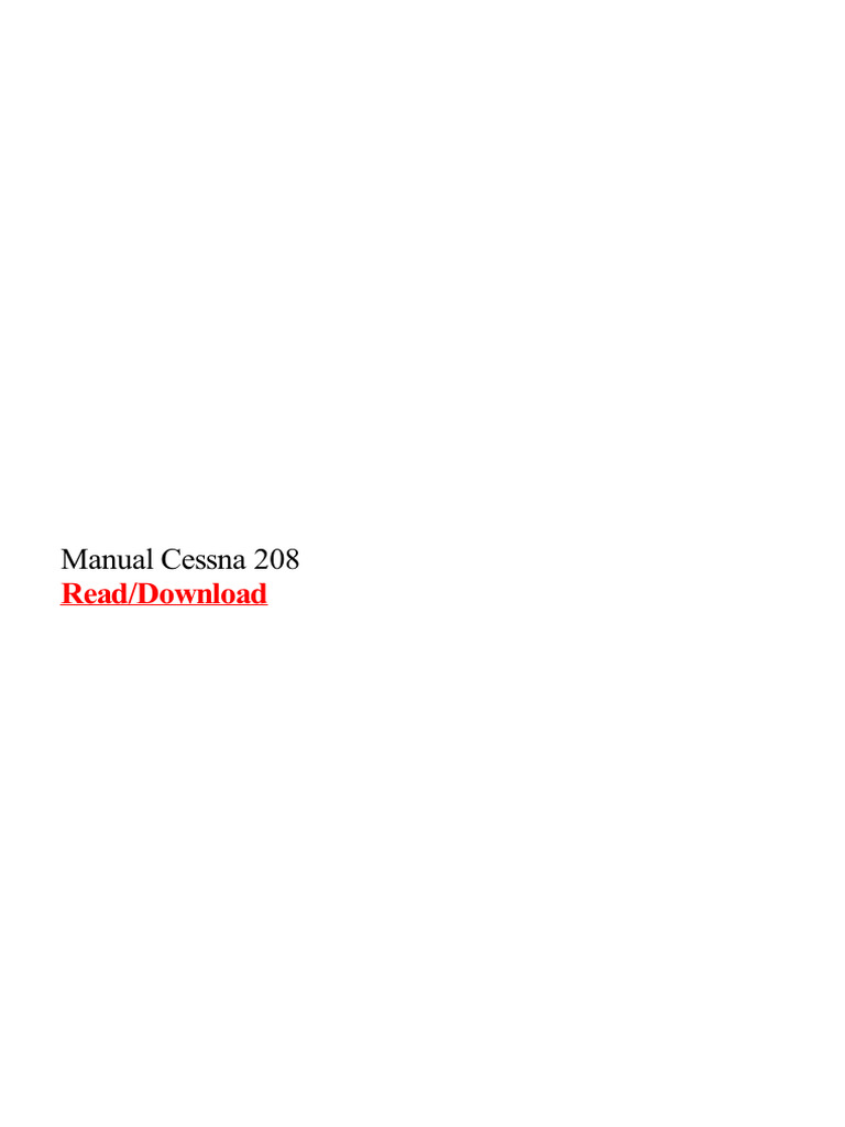 Manual Cessna 208 | PDF