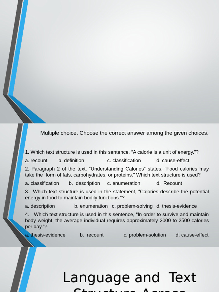 Language and Text Structure Across Discipline | PDF