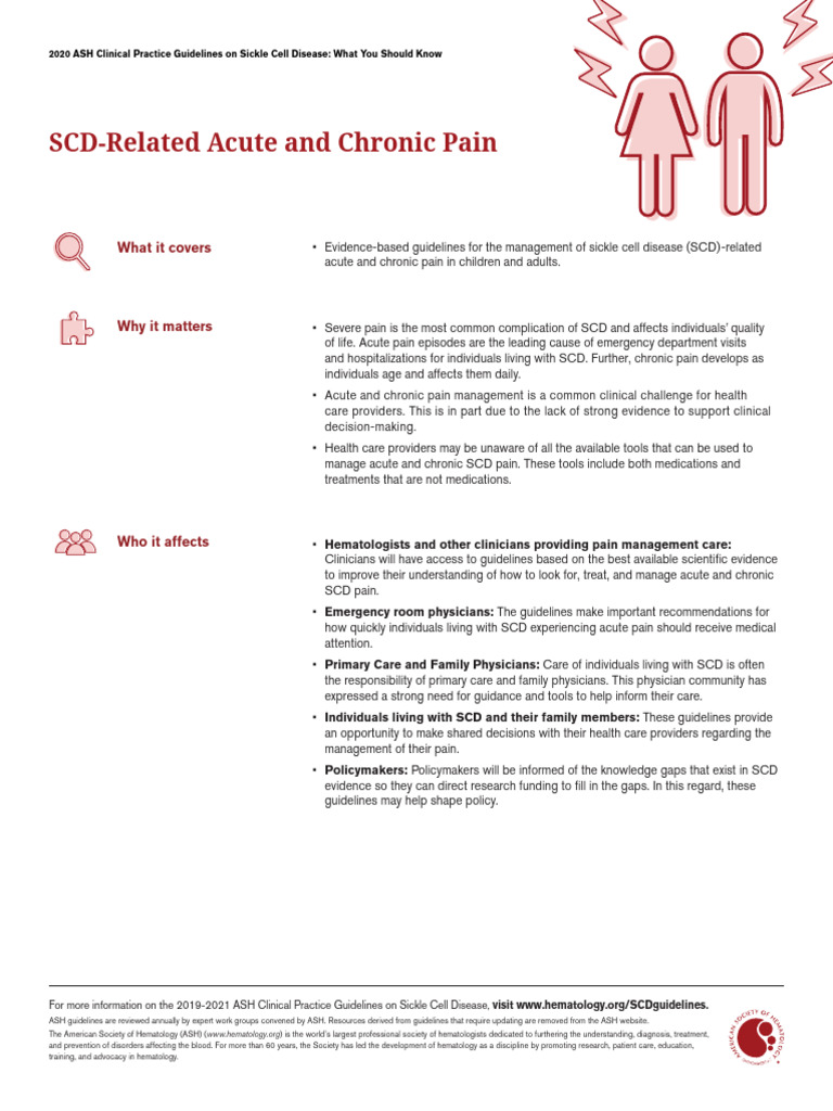 ASH SCD Guidelines - Pain Snapshot - 2020 - June 2023 | PDF