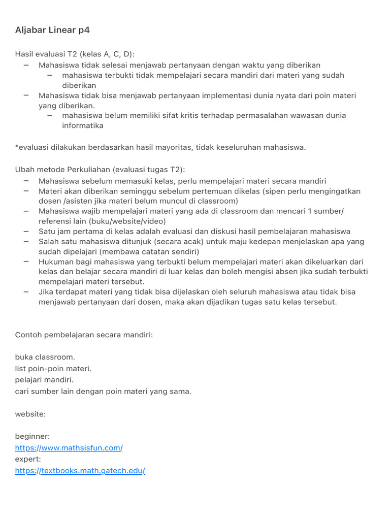 Aljabar Linear P4 Pdf