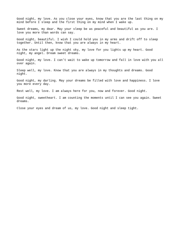 Good Night Messages | PDF
