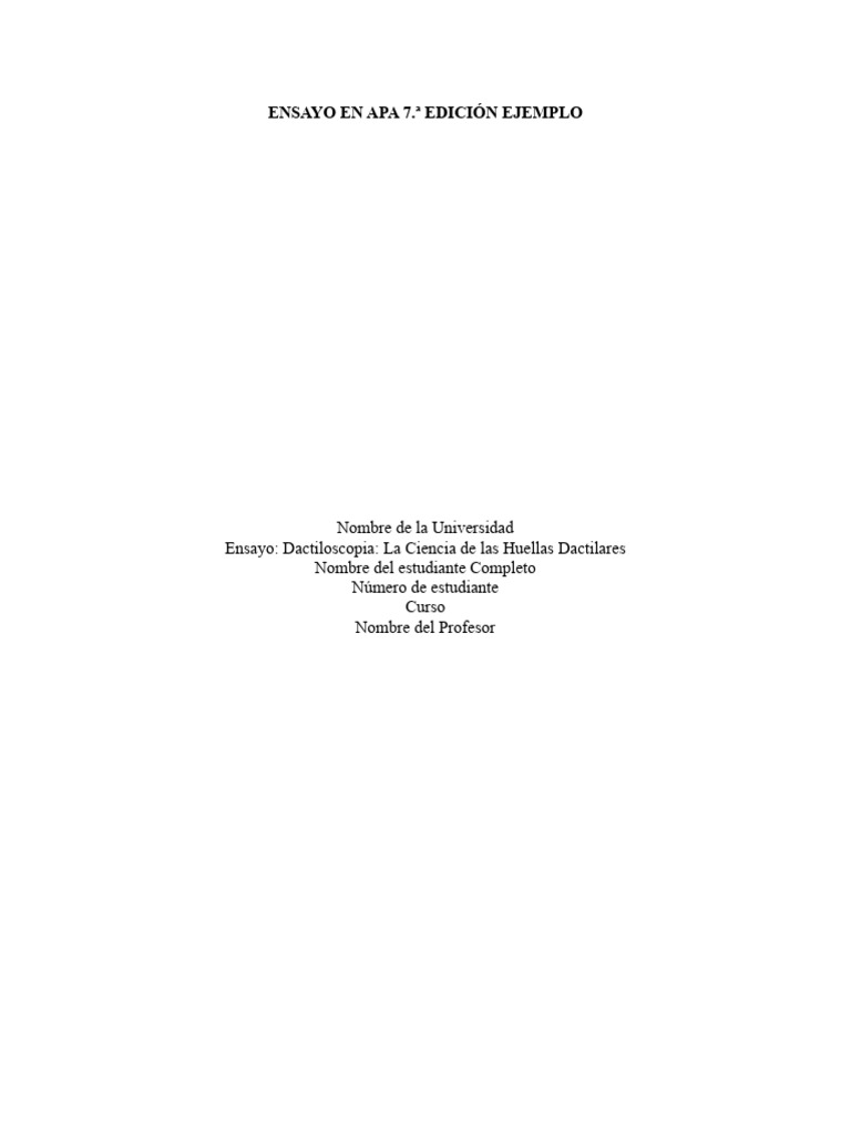 Ensayo en Apa 7. Edición Ejemplo | PDF