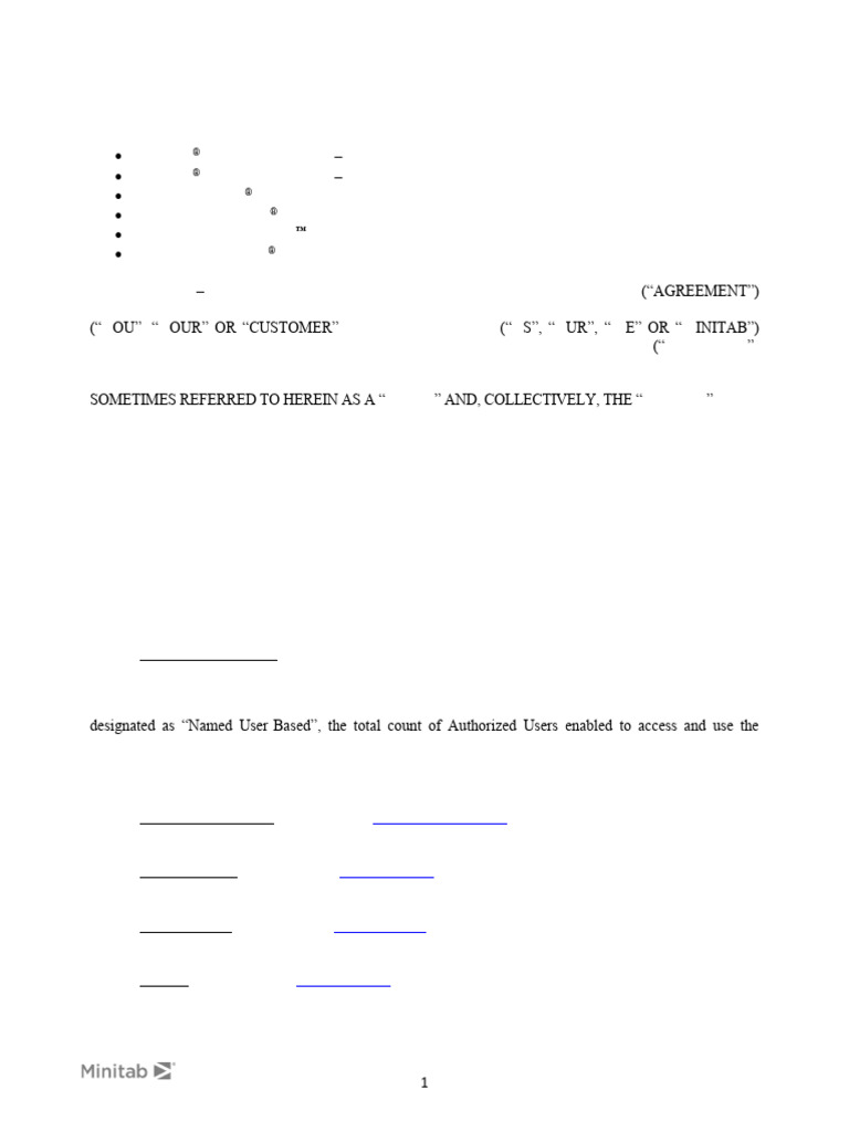 Minitab Software Subscription Agreement V01 01 2024 EN | PDF