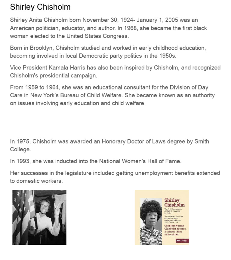 Shirley Chisholm | PDF