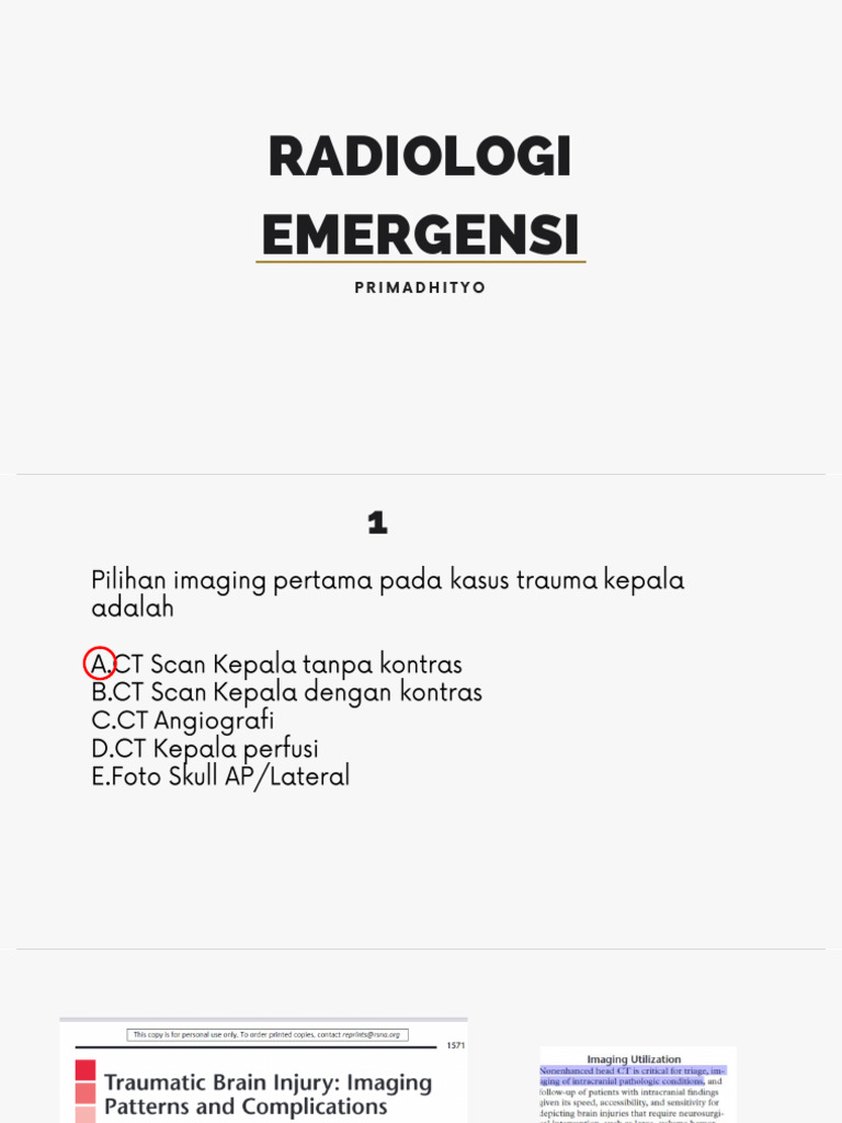 Radiologi Emergensi | PDF