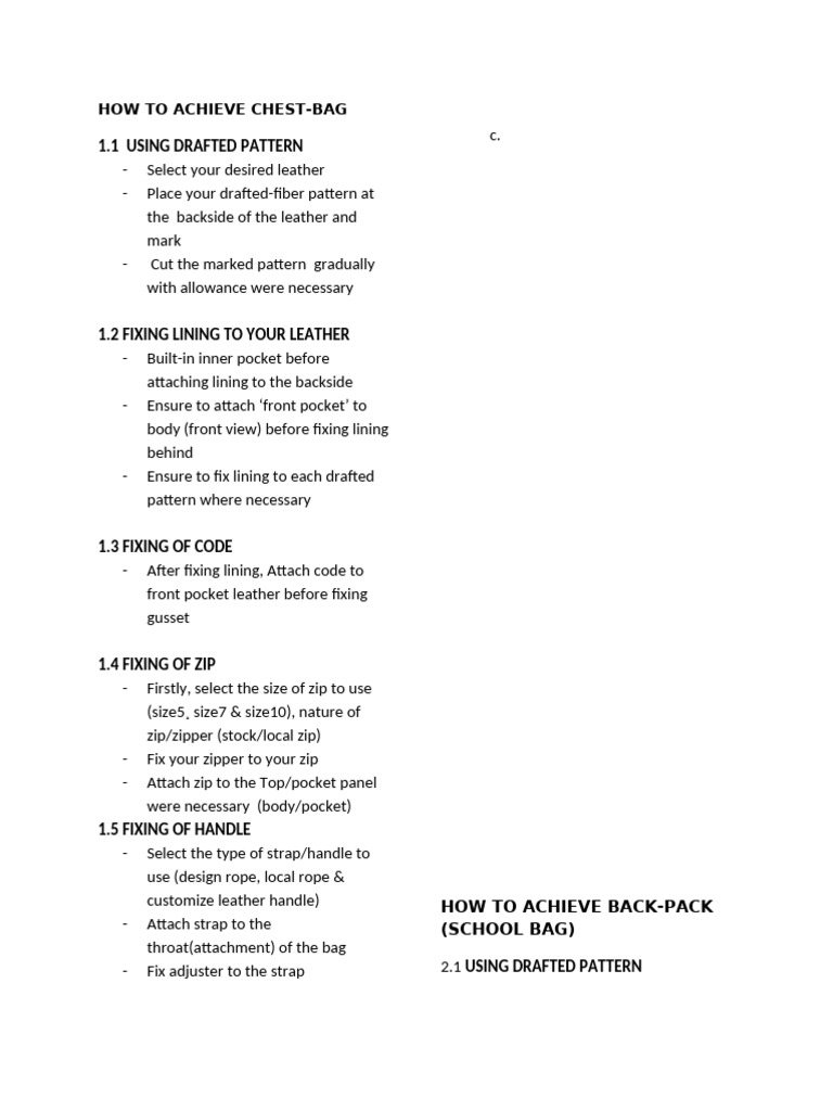 Bag-Making Handout | PDF