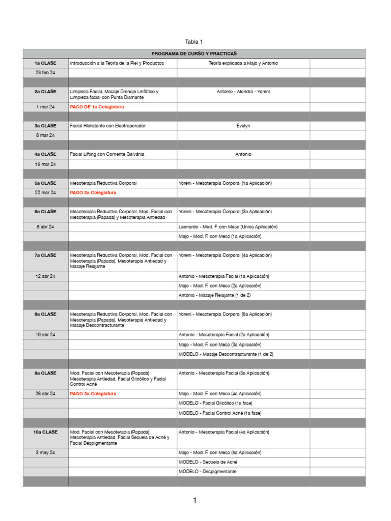 Programa y Prácticas Curso | PDF