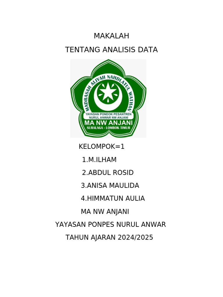 Makalah Analisis Data | PDF