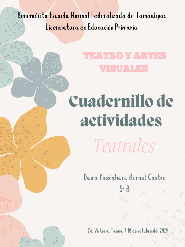 Teatro, Cuadernillo de Actividades | PDF | Aprendizaje | Creatividad