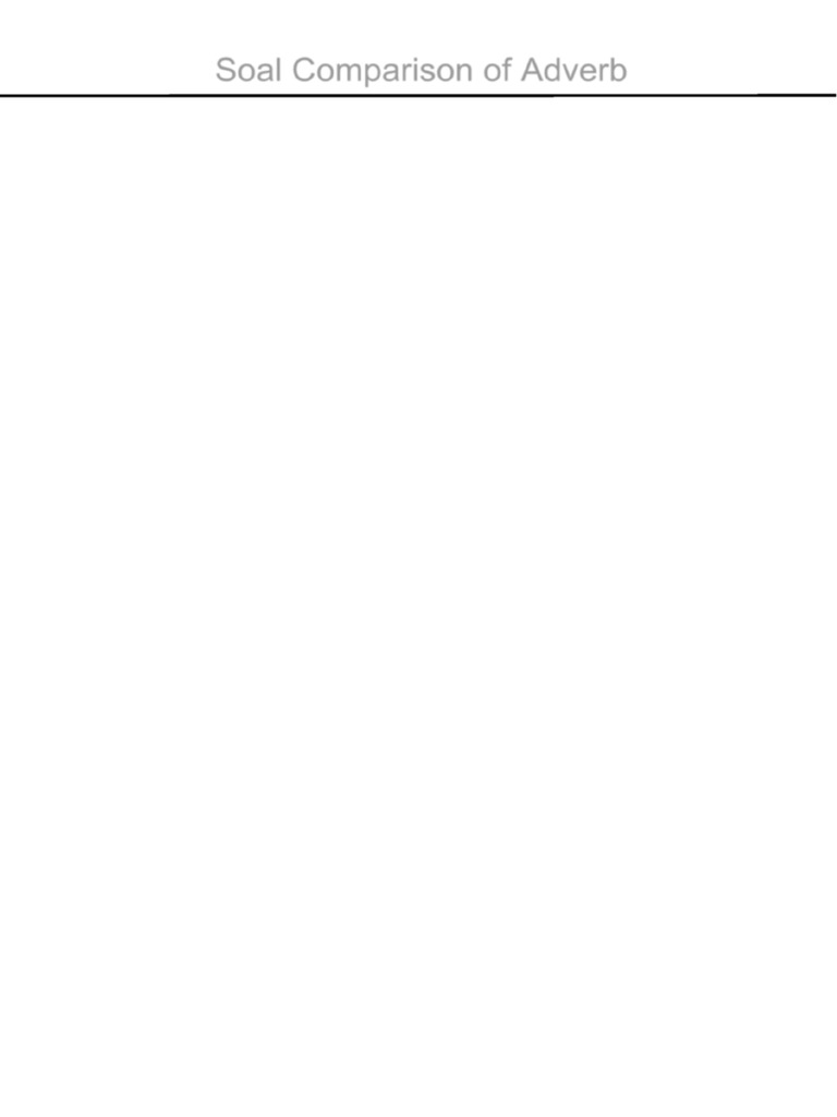 Soal Comparison of Adverb | PDF