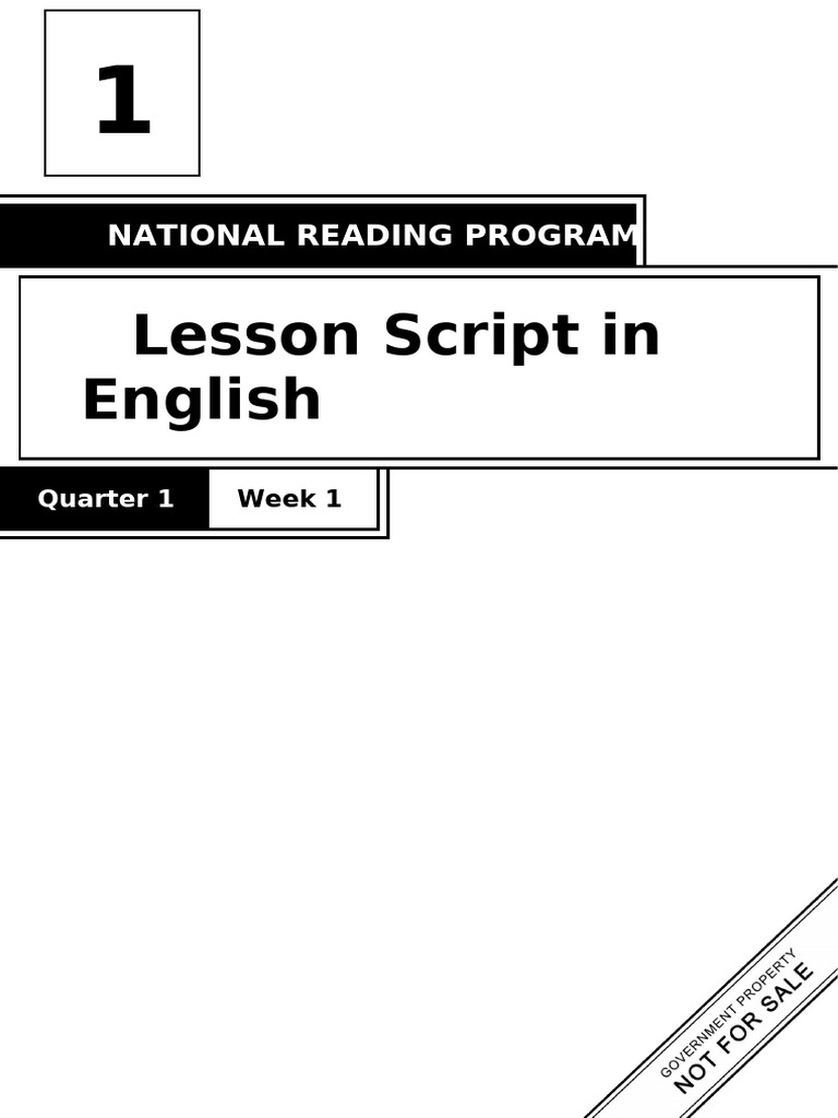 Lesson Script in English: National Reading Program | PDF