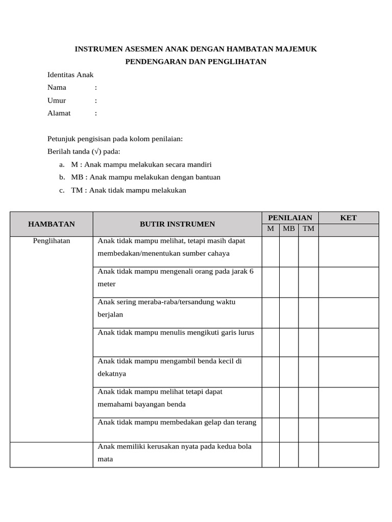 Format Instrumen Hambatan Majemuk | PDF